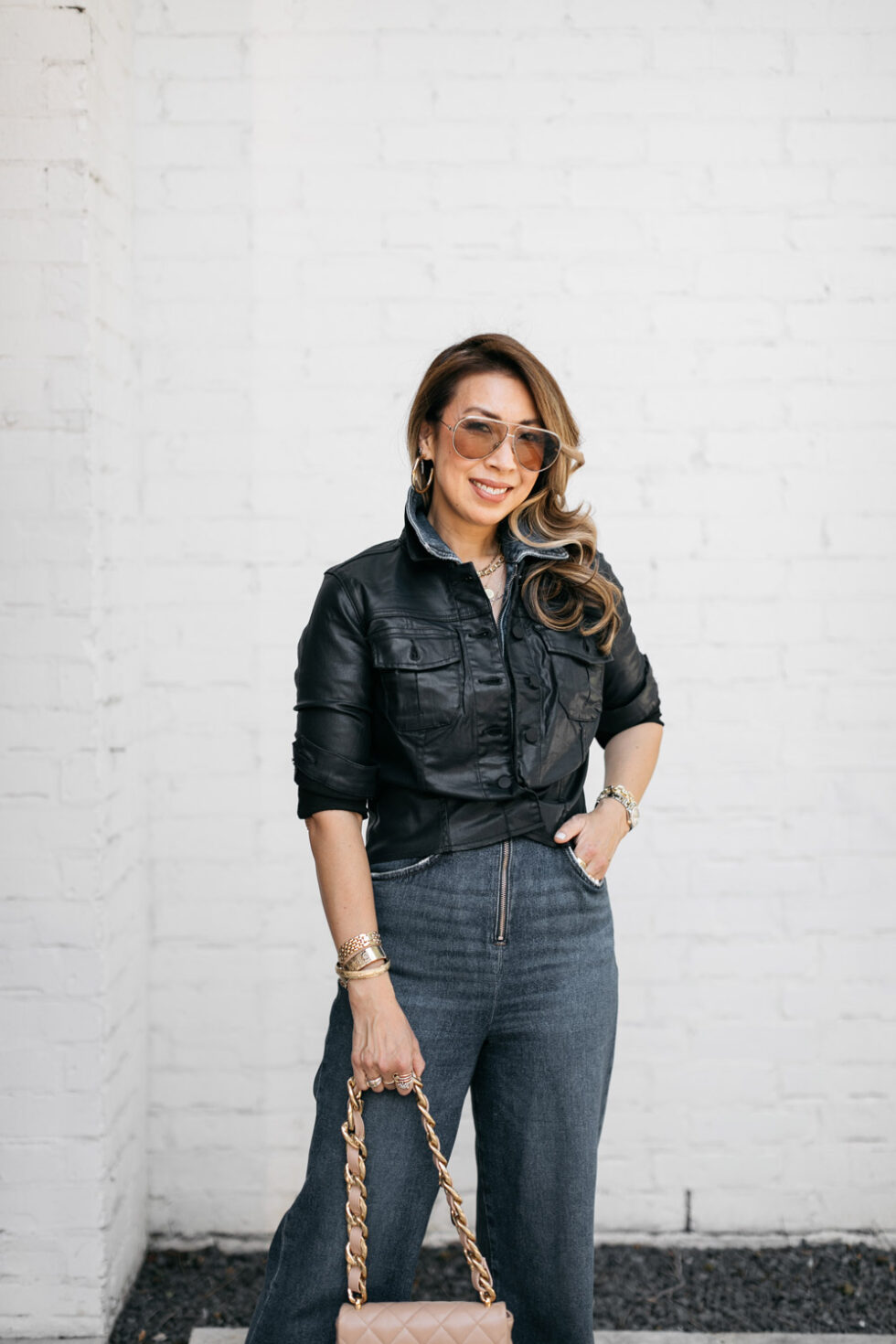 Style of Sam | Chic at Every Age | COATED DENIM JACKET